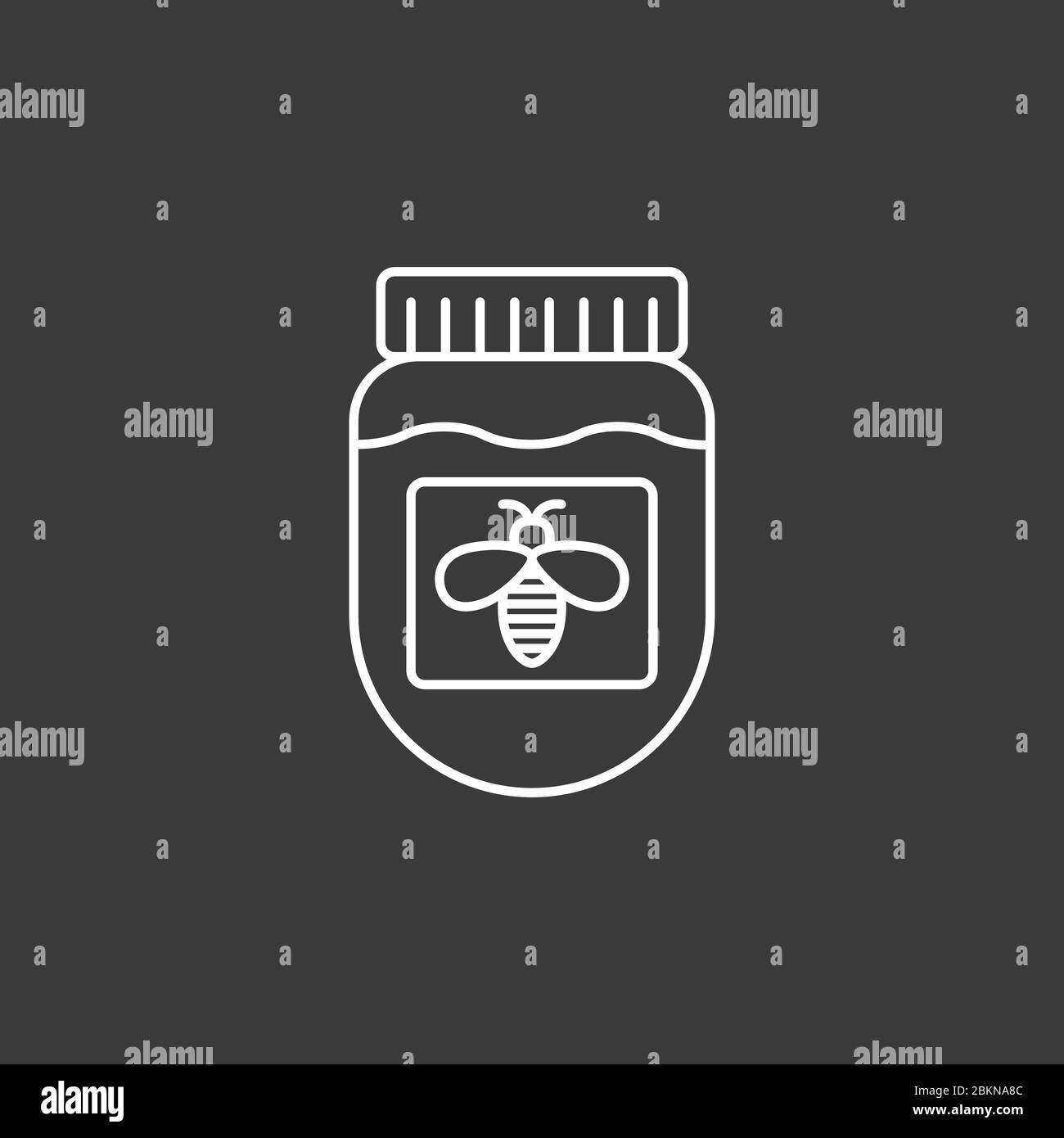 Jar vector icon with cap isolated on background. Honey symbol Stock ...