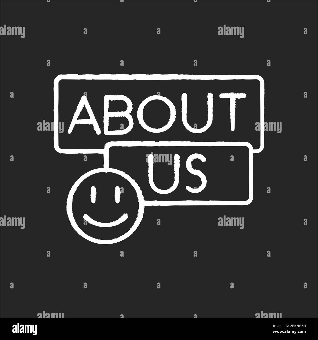 About us chalk white icon on black background Stock Vector Image & Art ...