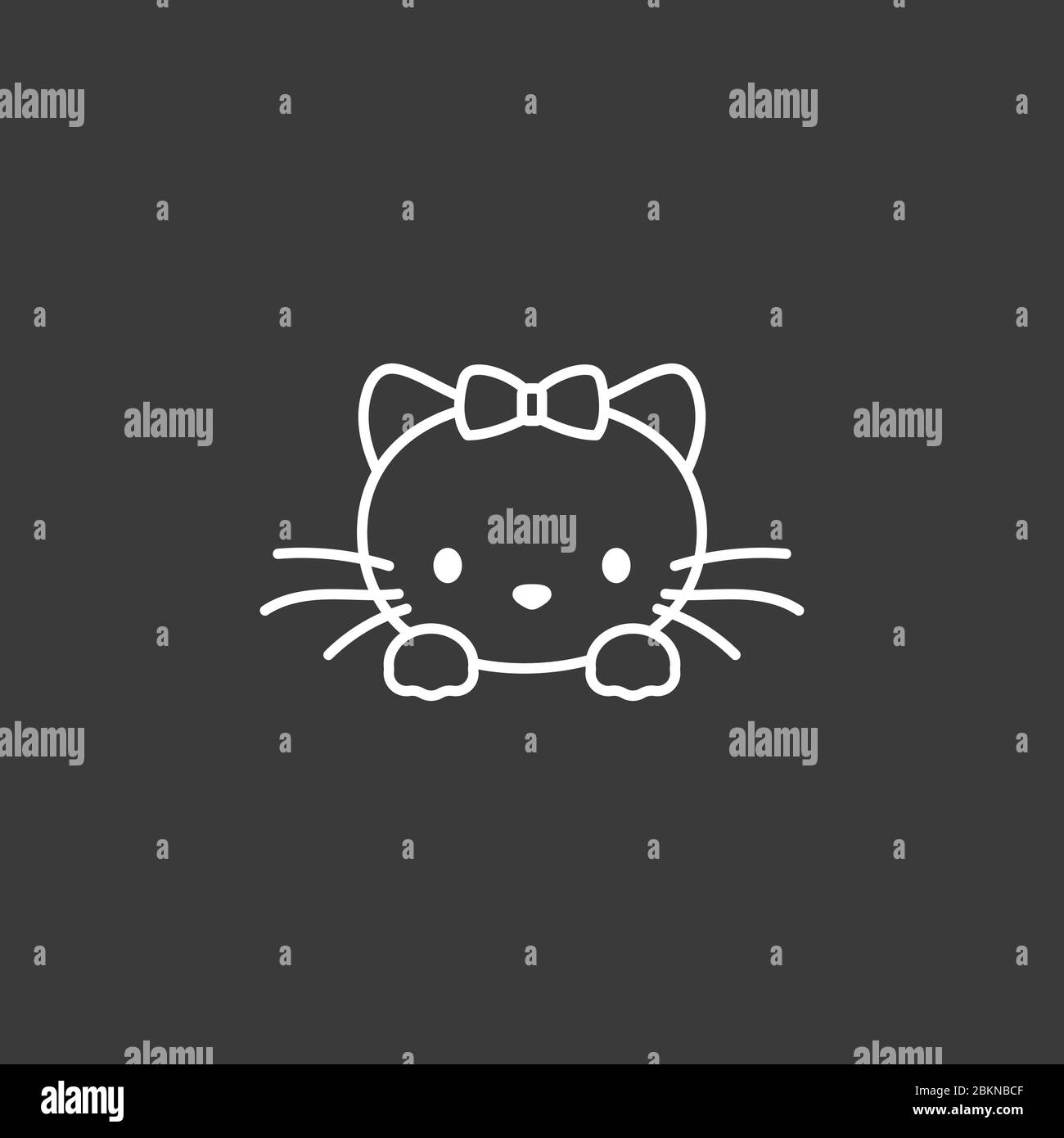 Kitty Vector Icon. Cat symbol isolated on background Stock Vector Image ...