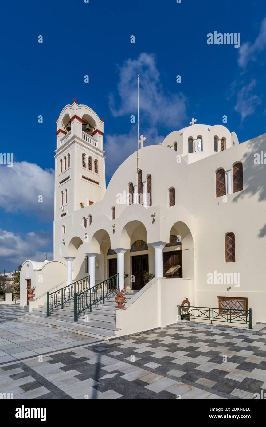 View of Panagia Mesani Church, Emporio, Santorini, Cyclades Islands ...