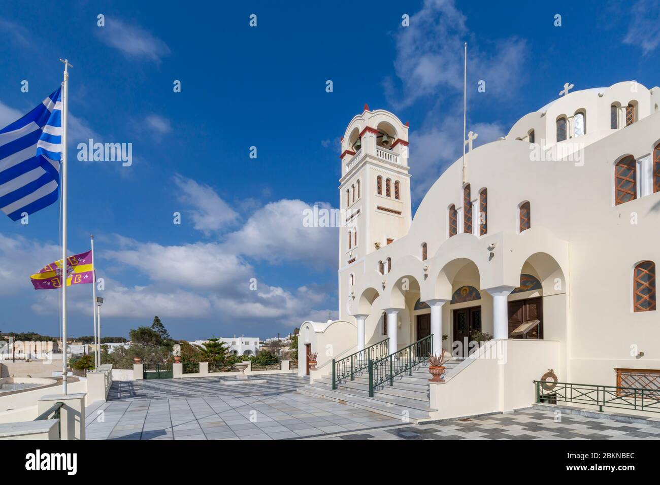 View of Panagia Mesani Church, Emporio, Santorini, Cyclades Islands ...