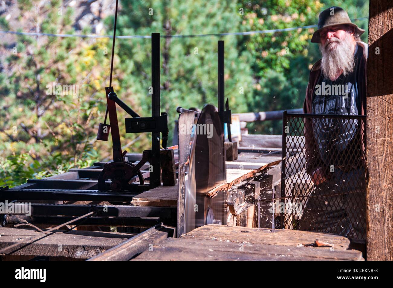 Sawmill working at the Gold King Mine Ghost Town, Jerome, Arizona Stock ...