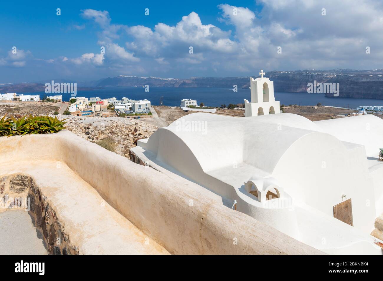 View of Santorini from Monastery, Akrotiri, Thira, Santorini, Cyclades ...