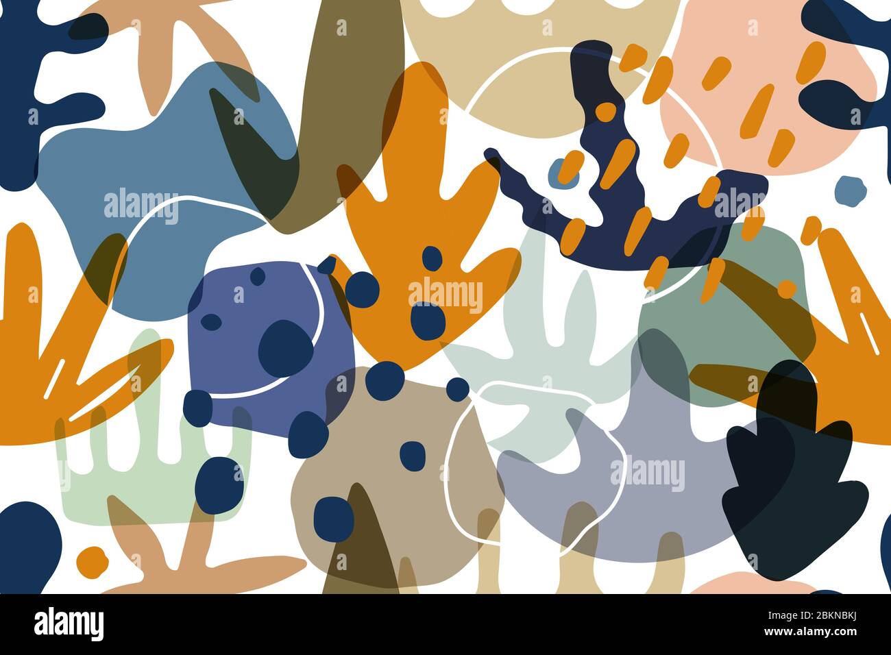 Seamless Hand Drawn Organic Pattern, Nature Blob Brush Background with ...