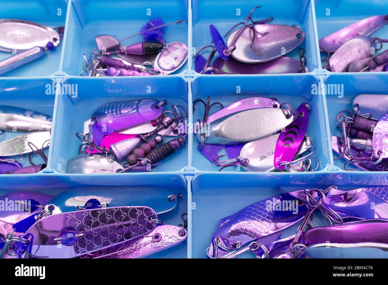 Kit of Fishing Lures salmon pole trout Stock Photo - Alamy