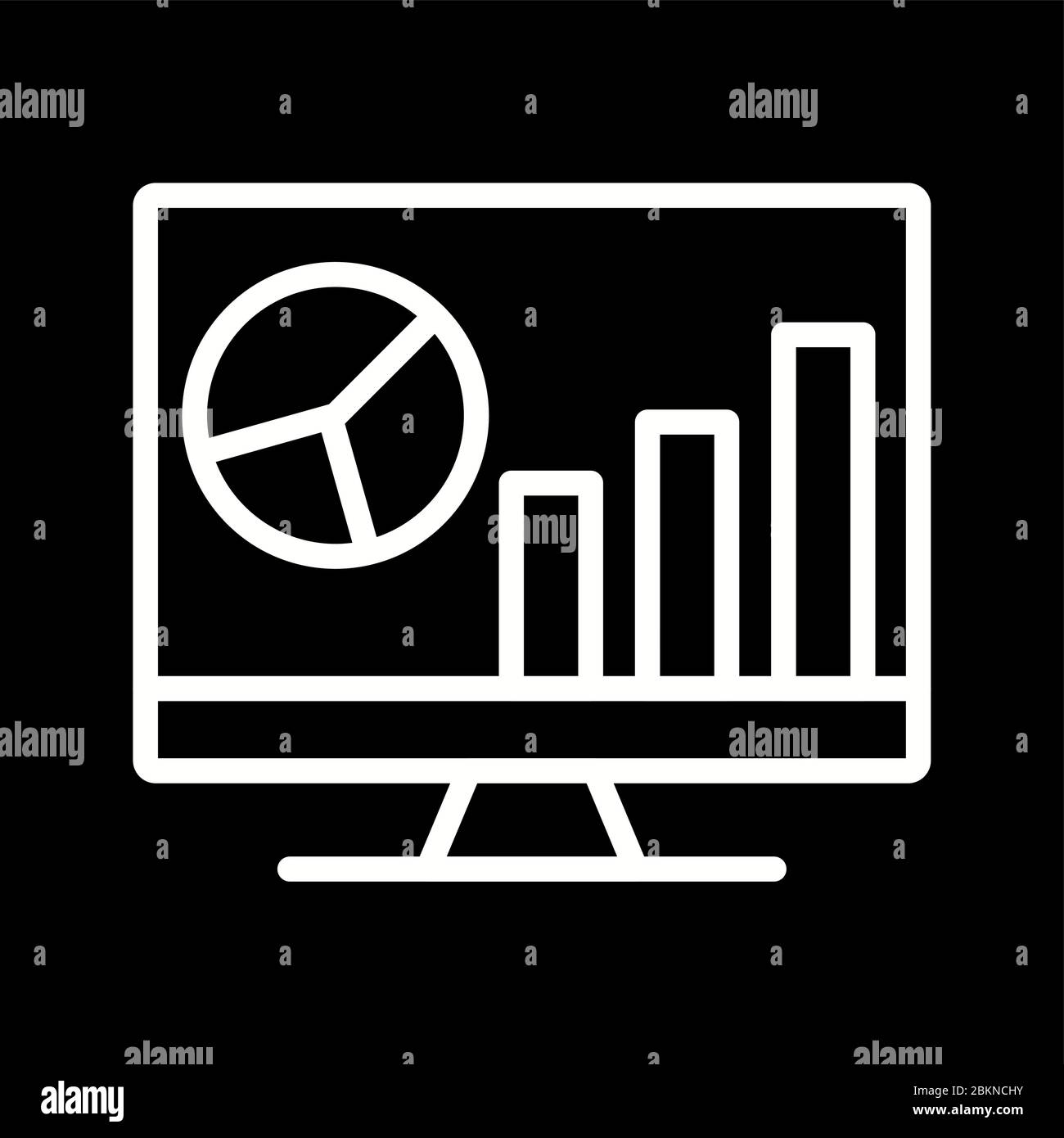 Beautiful Graph on computer vector line icon Stock Vector Image & Art - Alamy