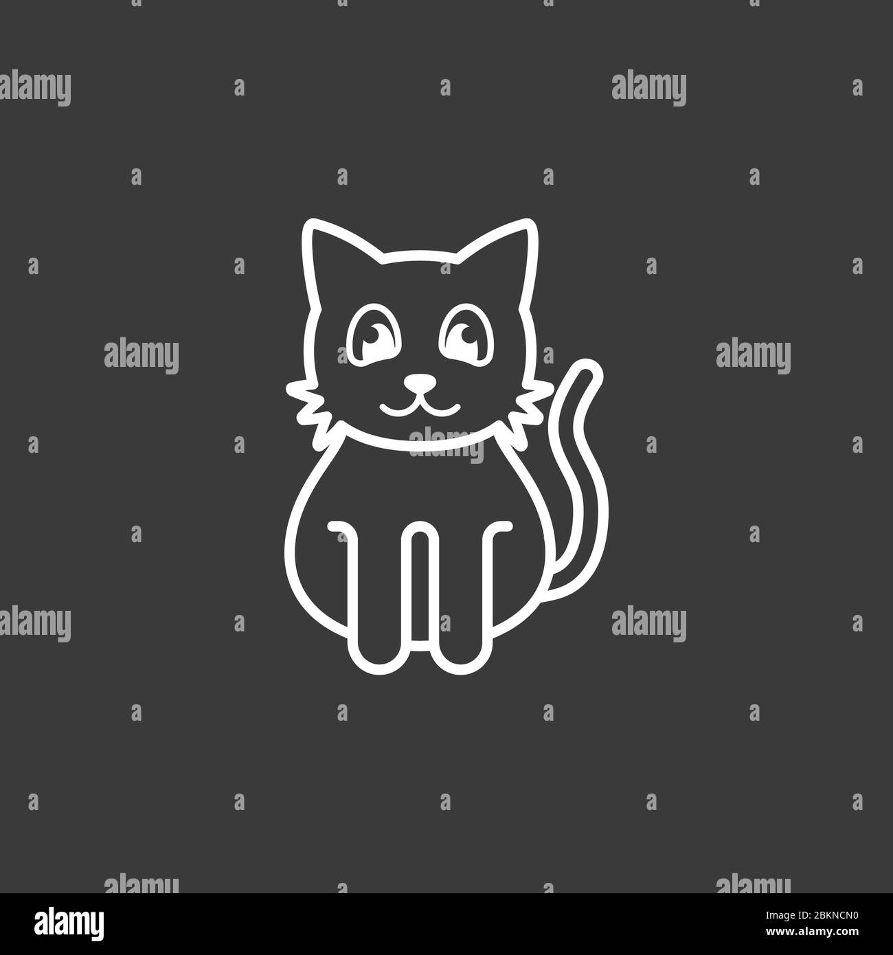 Kitty Vector Icon. Cat symbol isolated on background Stock Vector Image ...