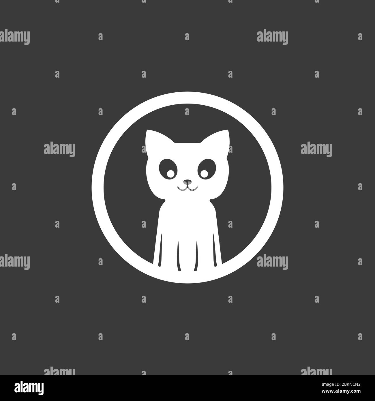 Kitty Vector Icon. Cat symbol isolated on background Stock Vector Image ...
