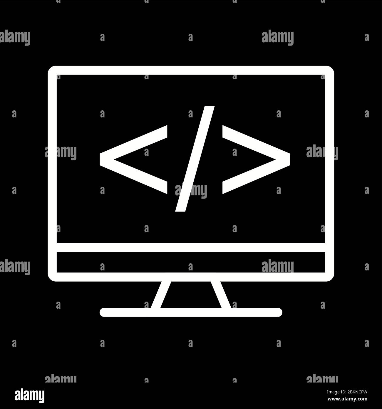 Beautiful Coding on screen vector line icon Stock Vector Image & Art ...
