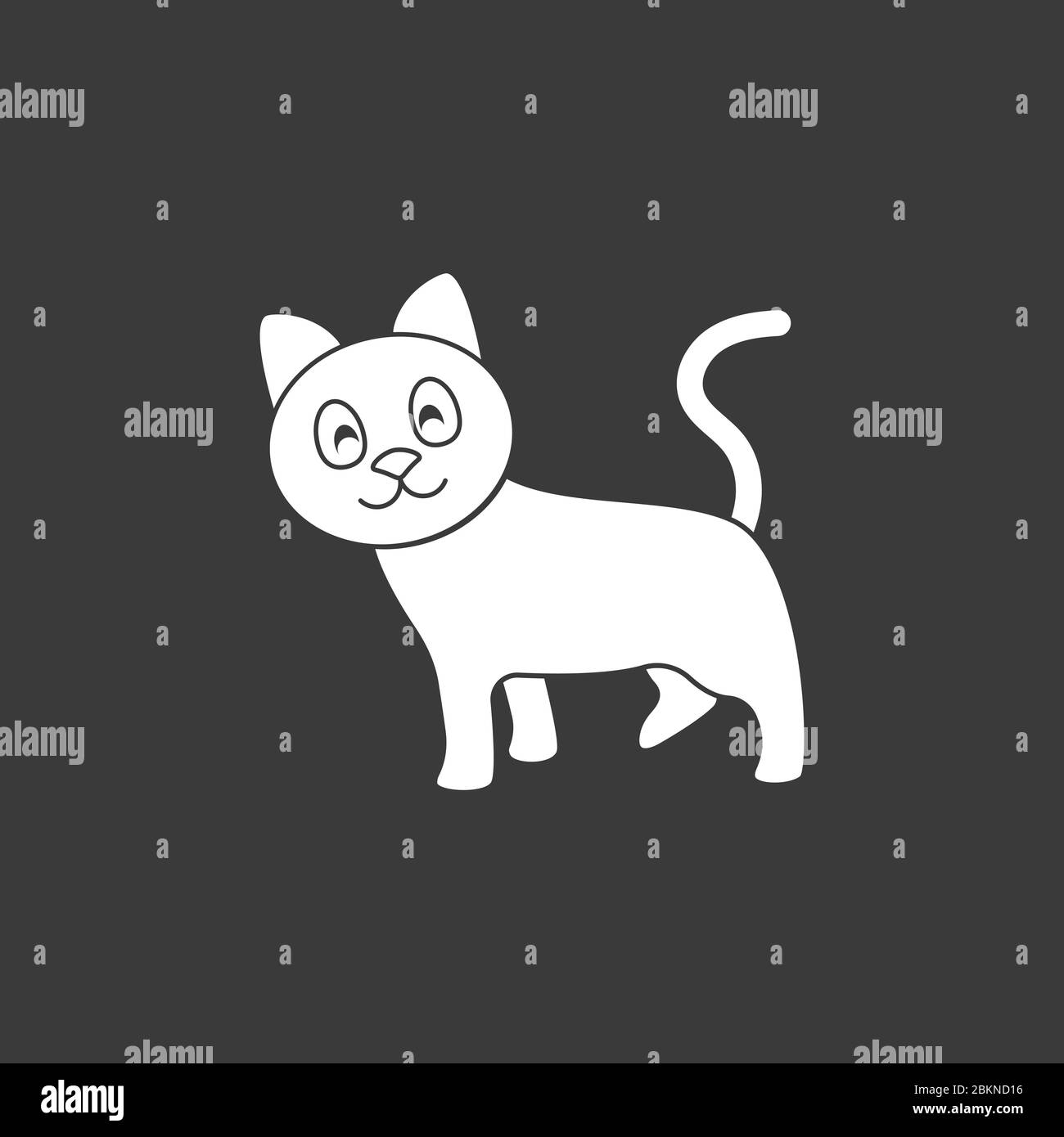 Kitty Vector Icon. Cat symbol isolated on background Stock Vector Image ...