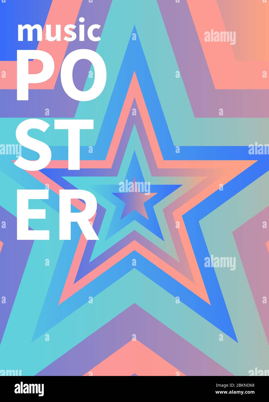 Poster with star, gradient music background, vertical cover for booklet ...