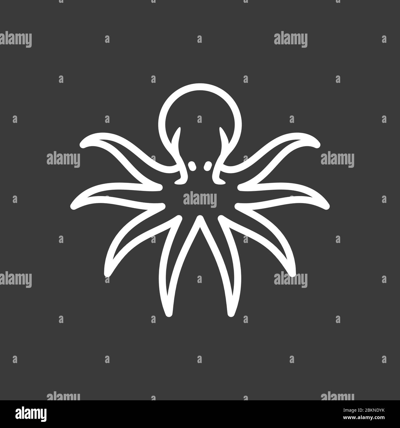 Octopus icon. Vector of an octopus design on white background. Aquatic ...