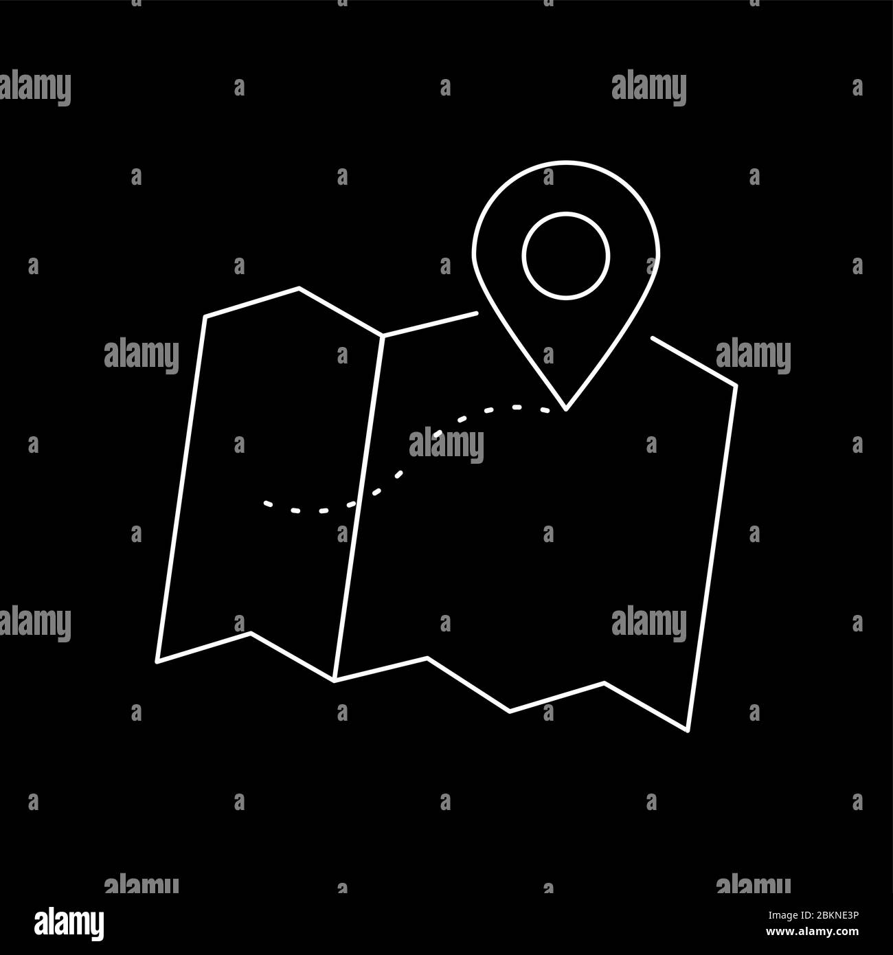 Mark places on map line icon Stock Vector Image & Art - Alamy