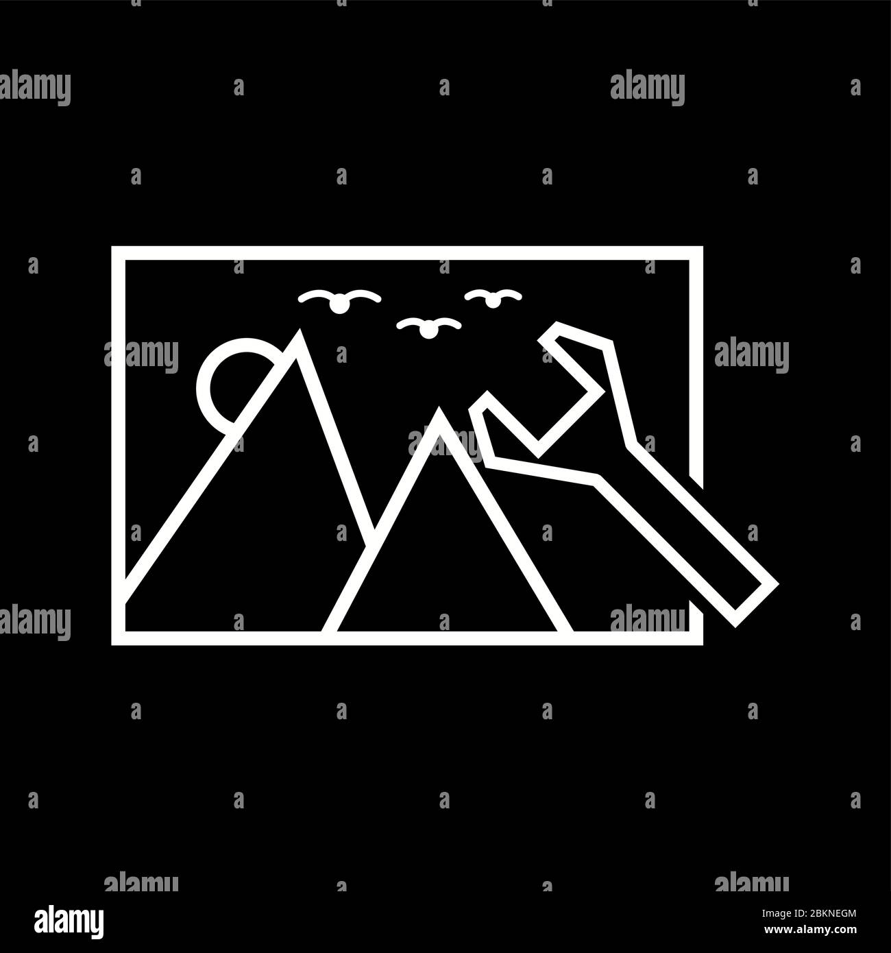 Beautiful Wallpaper settings vector line icon Stock Vector Image & Art ...