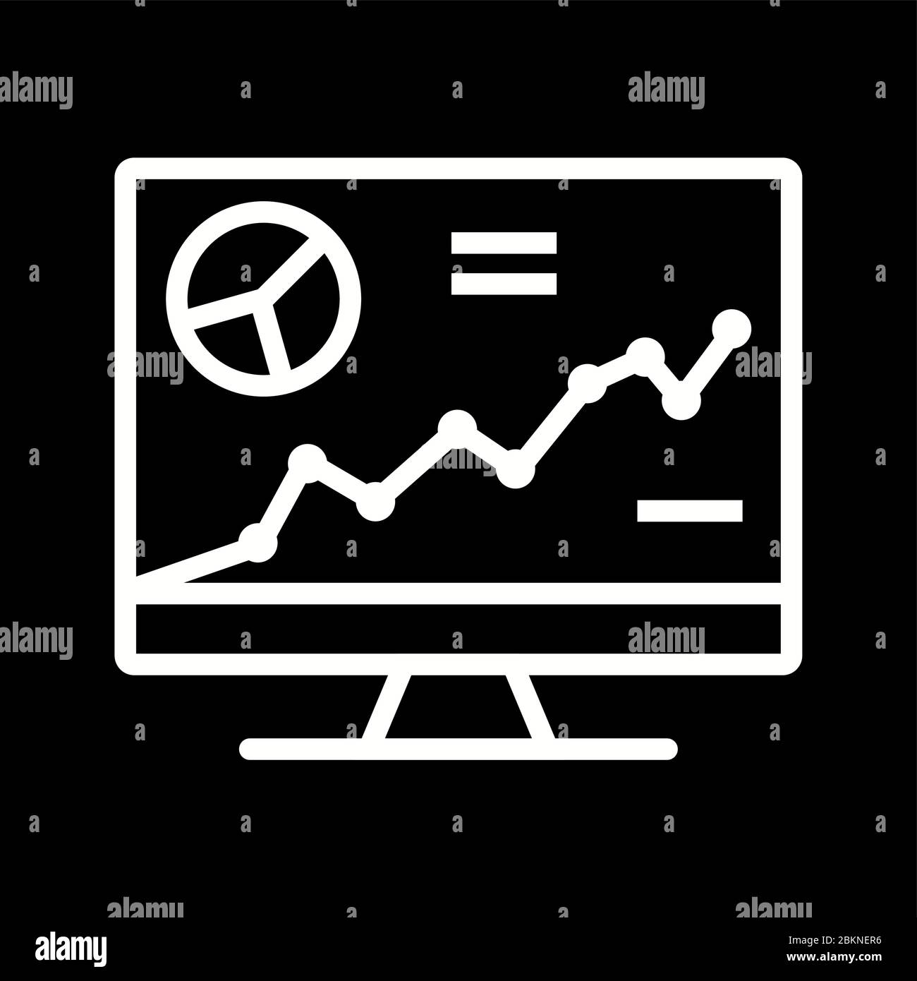 Beautiful Graph on computer vector line icon Stock Vector Image & Art ...