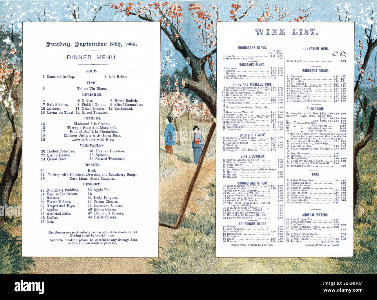 [ 1900s Japan - Grand Hotel Menu ] — Dinner menu of the Grand Hotel in ...