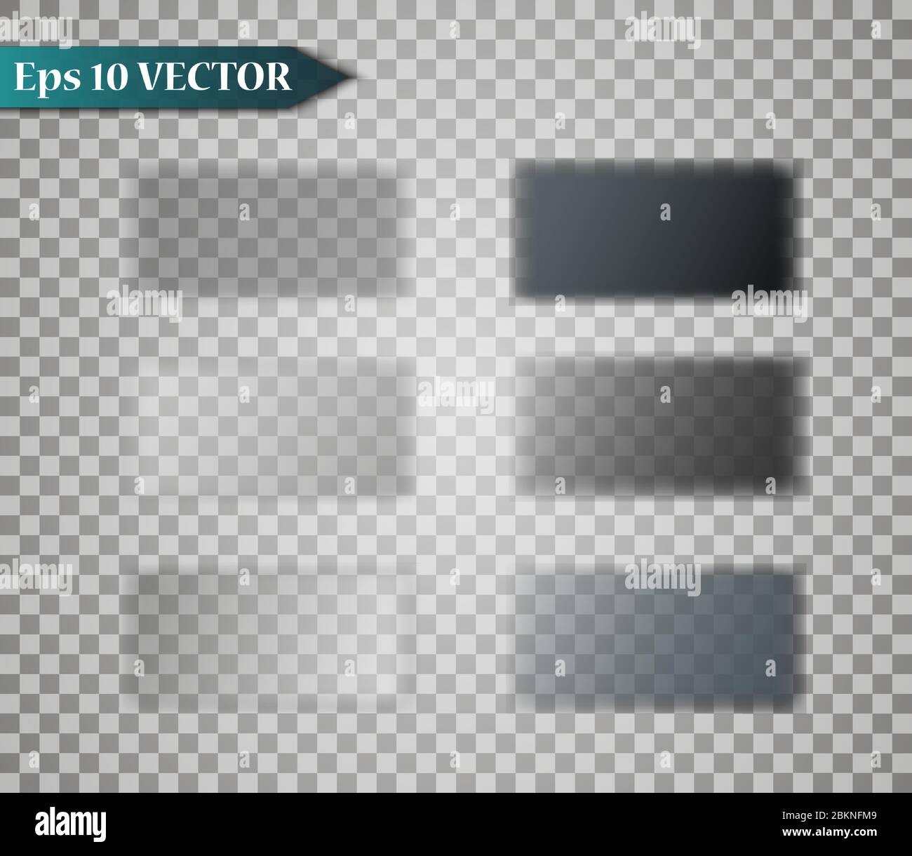 Set of vector transparent isolated shadows, round, oval and rectangular ...