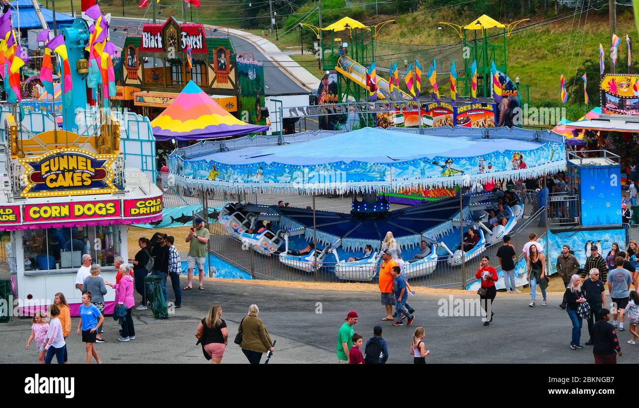 Rides and Food at Carnival Stock Photo - Alamy