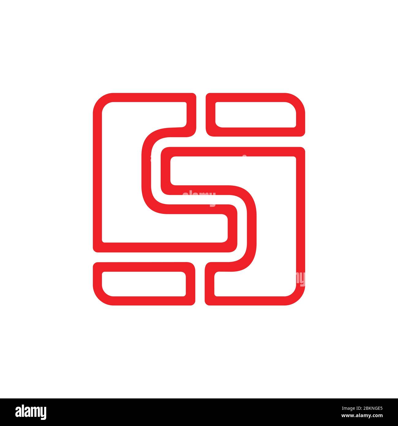 abstract letter s line art square logo vector Stock Vector Image & Art ...