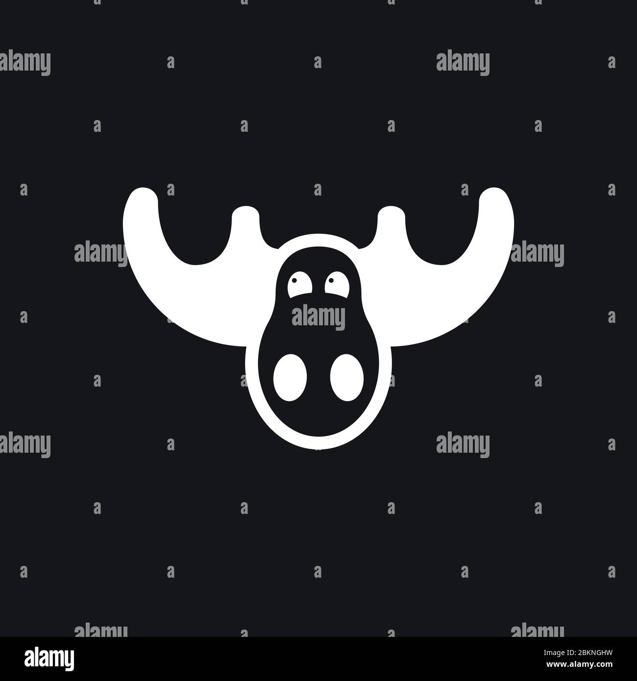 Moose icon isolated on background, animal symbol Stock Vector Image ...