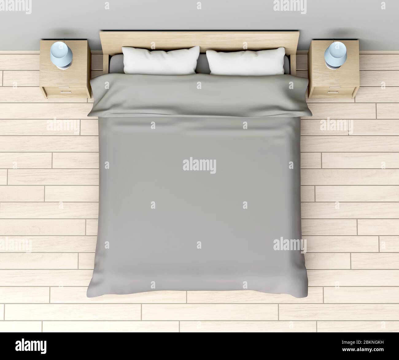 Top view of modern designed bedroom Stock Photo - Alamy