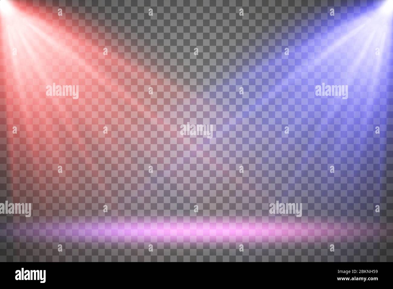 Set of colored searchlights on a transparent background. Bright ...