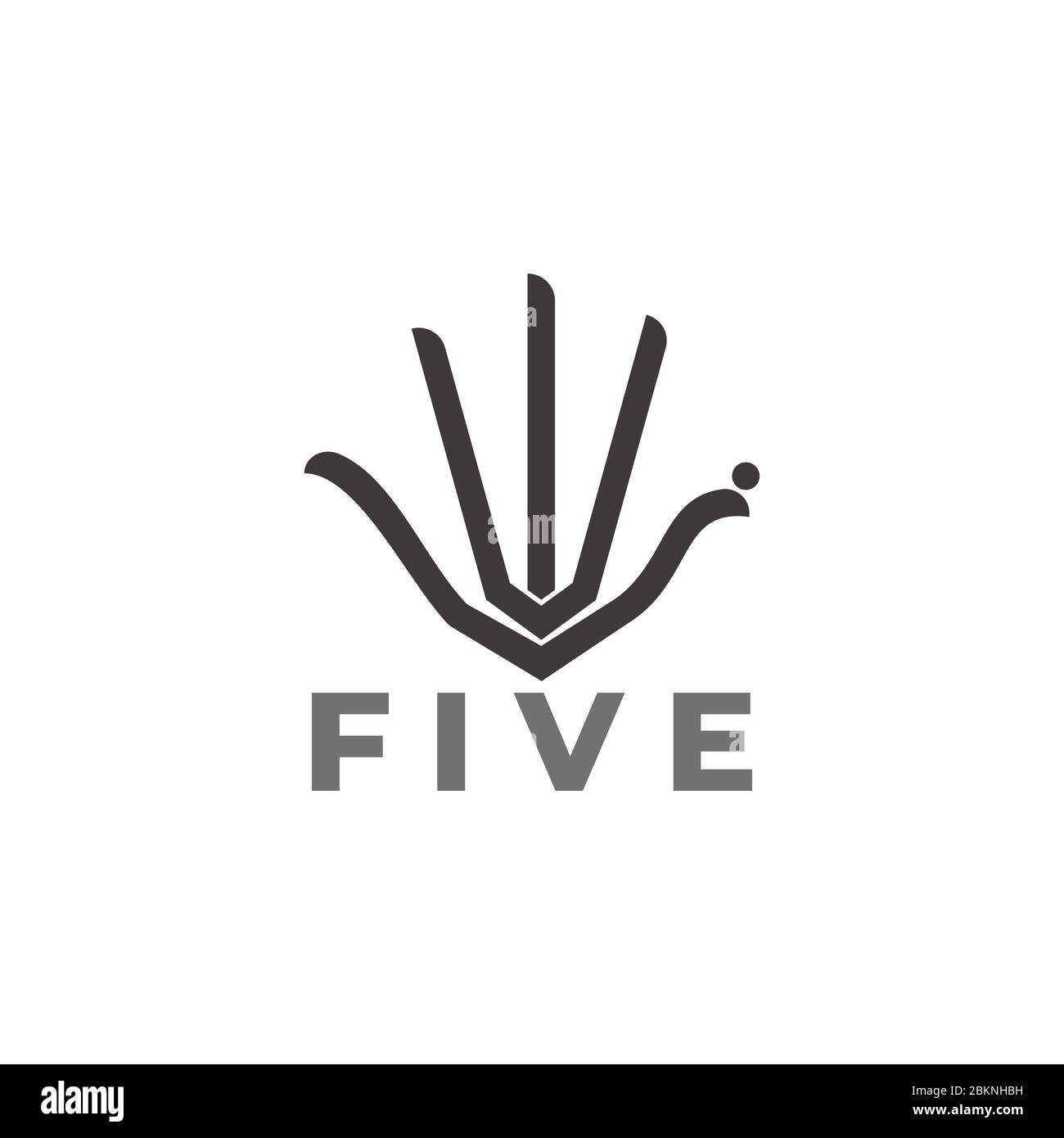hand palm five fingers symbol logo vector Stock Vector Image & Art - Alamy