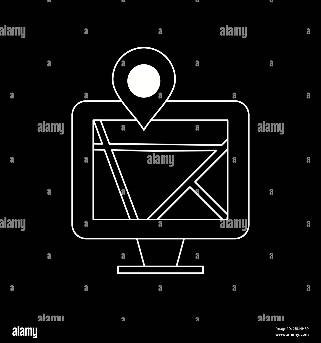 Maps on computer line icon Stock Vector Image & Art - Alamy