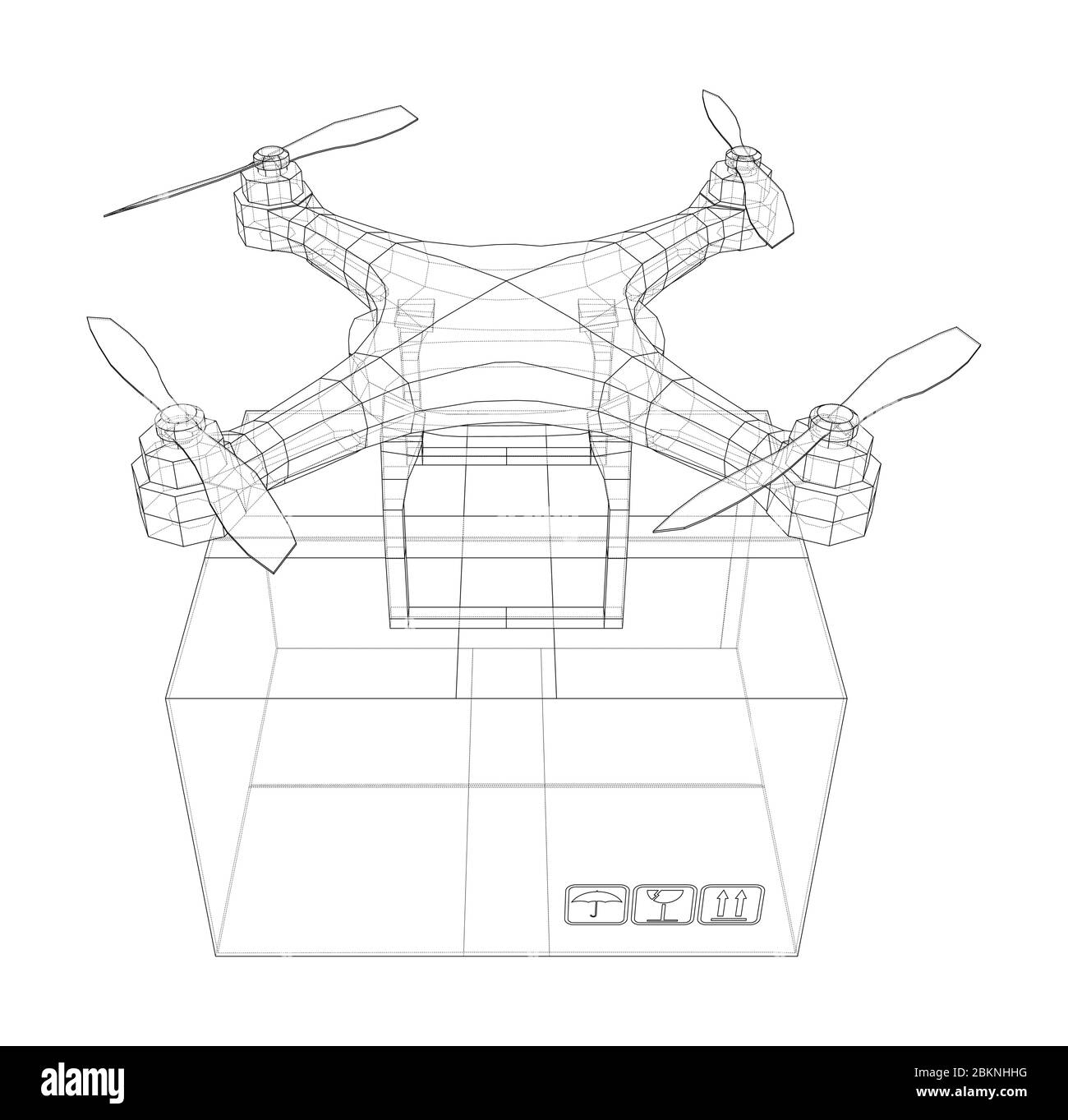 Delivery drone concept outline. Vector Stock Vector Image & Art - Alamy