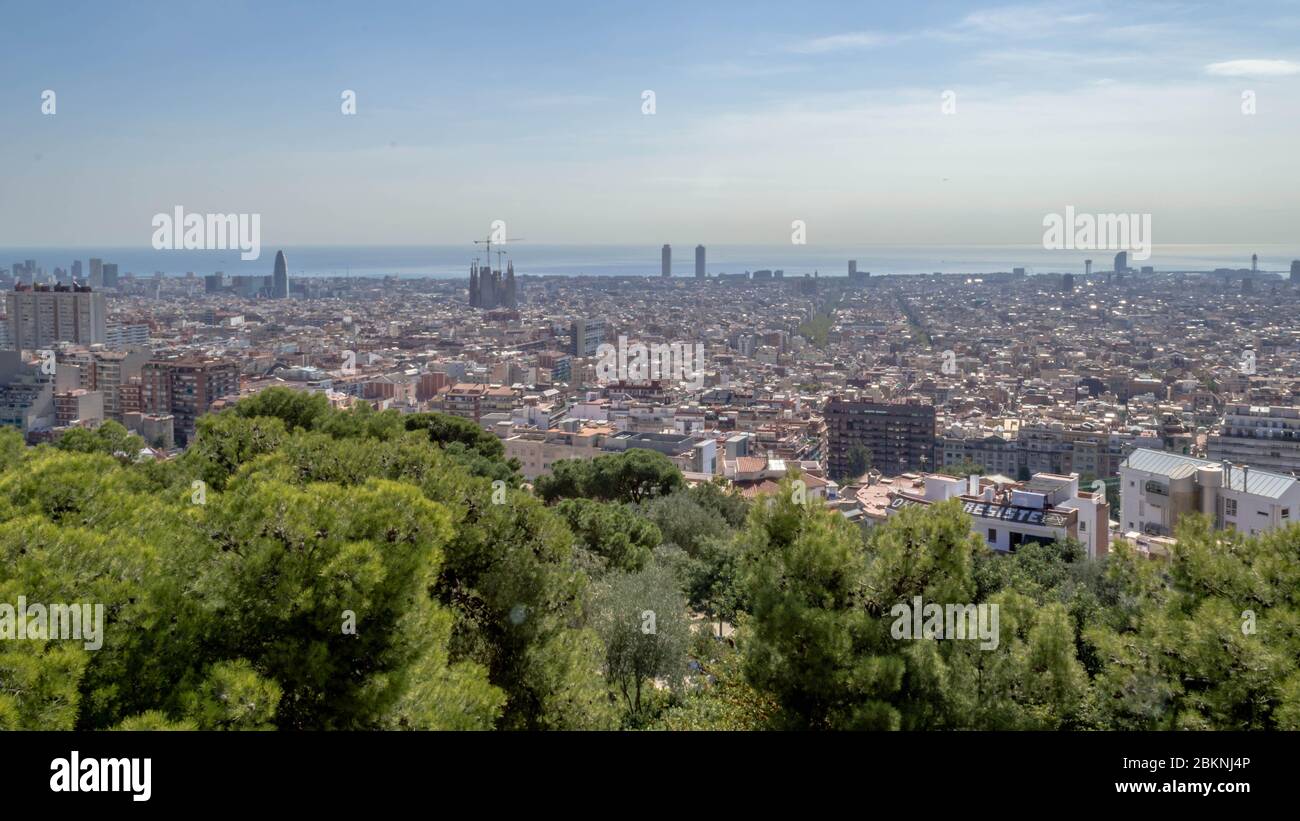 Beautiful landscape over Barcelona Spain Stock Photo - Alamy