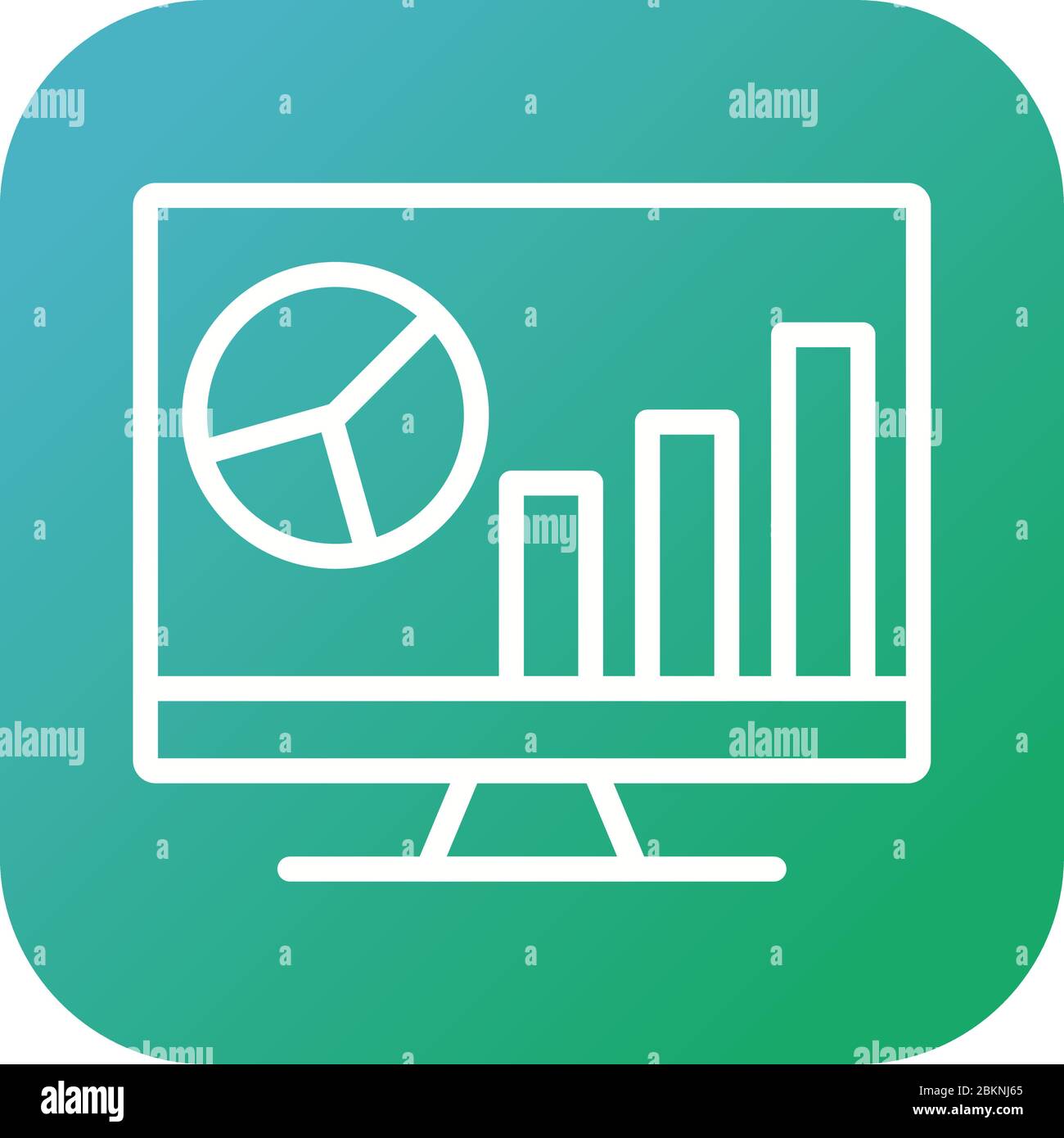 Beautiful Graph on computer vector line icon Stock Vector Image & Art - Alamy