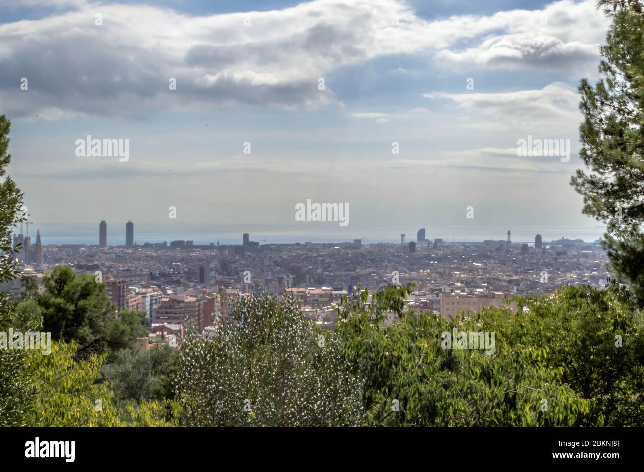 Sunset barcelona city mountain top hi-res stock photography and images ...