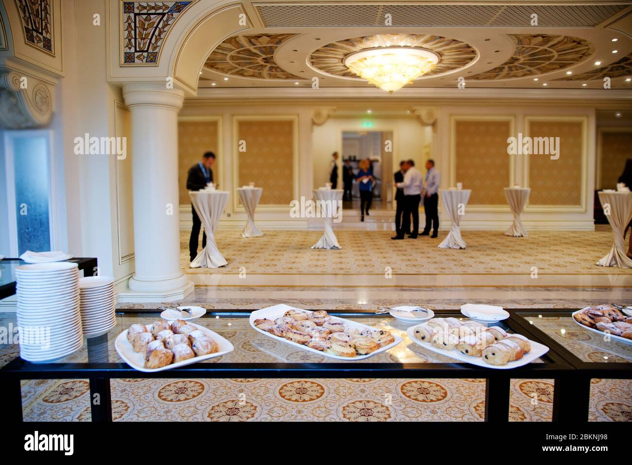 buffet table during a break at the conference Stock Photo - Alamy