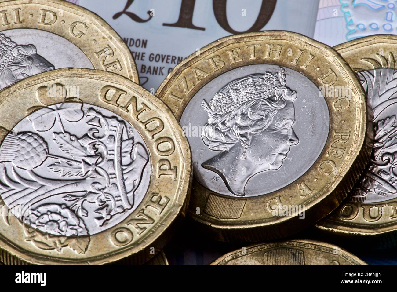 British one pound coins Stock Photo - Alamy