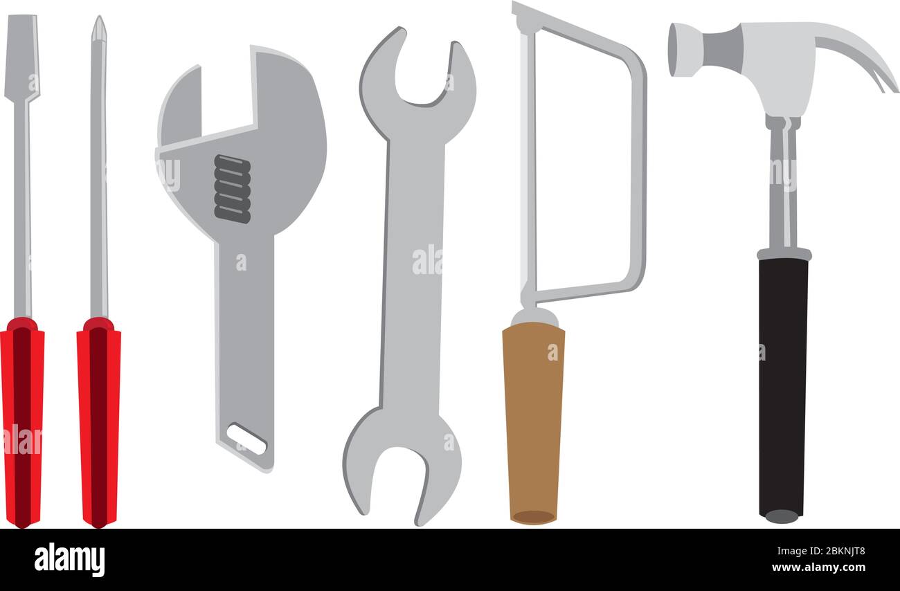 Vector illustration of tool kits over a white background Stock Vector ...