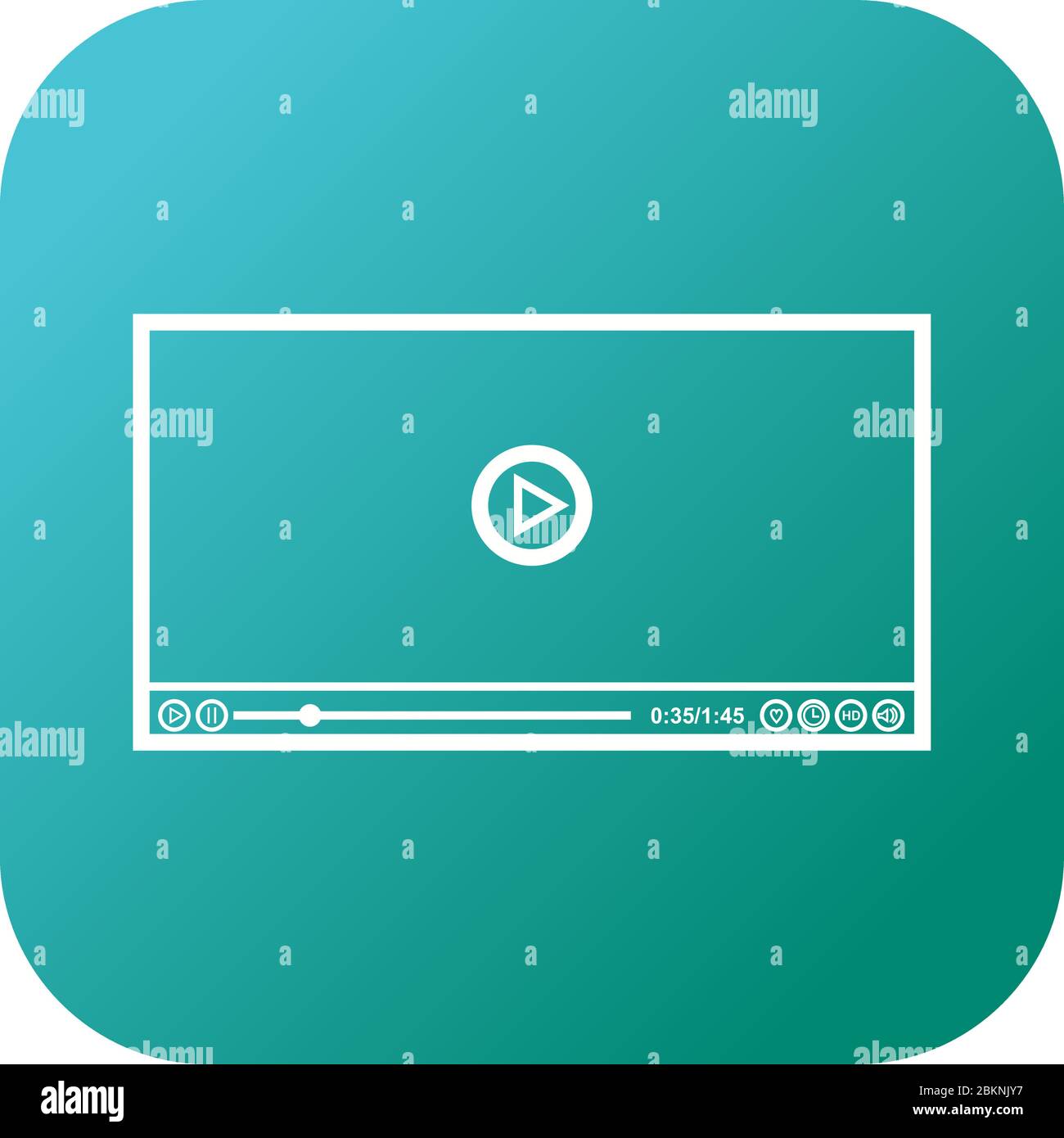 Beautiful Video player vector line icon Stock Vector Image & Art - Alamy