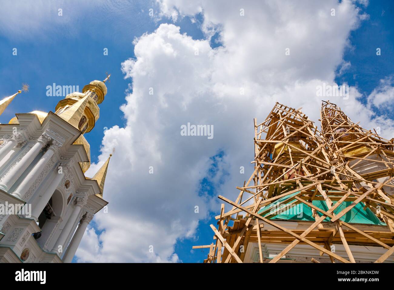 very old church, which is being restored Stock Photo - Alamy