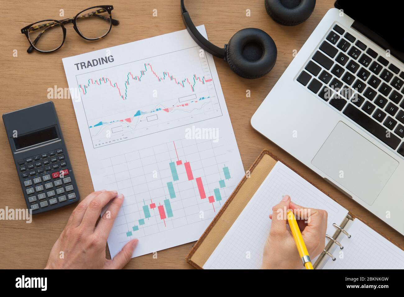 Trade Graph Chart Concept top view Stock Photo - Alamy