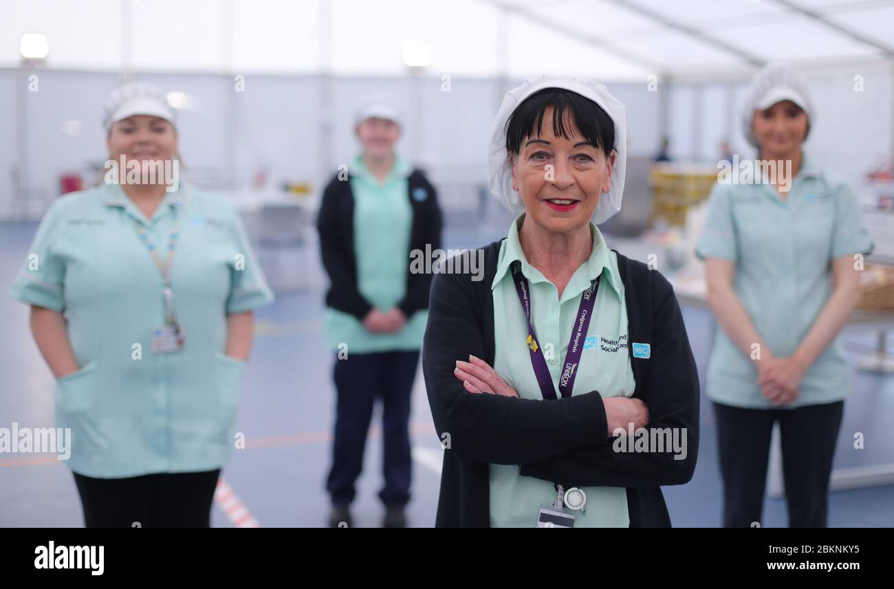 Catering staff (L-R) Kayleigh Timms, Caroline Porter, Carmel Lennon and ...