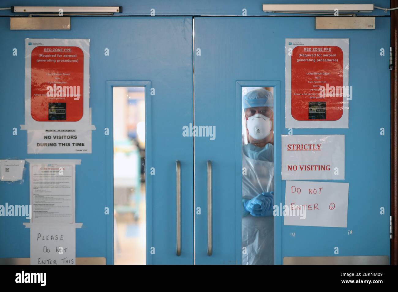 Infection Control nurse Colin Clarke looks out from a Covid-19 recovery ...