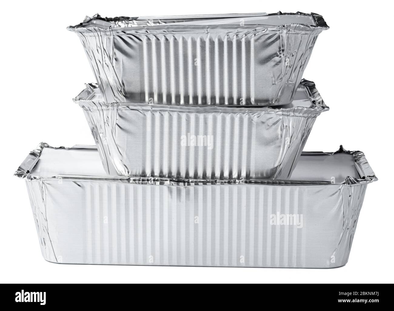 Packed foil food boxes on white background, copy space Stock Photo - Alamy