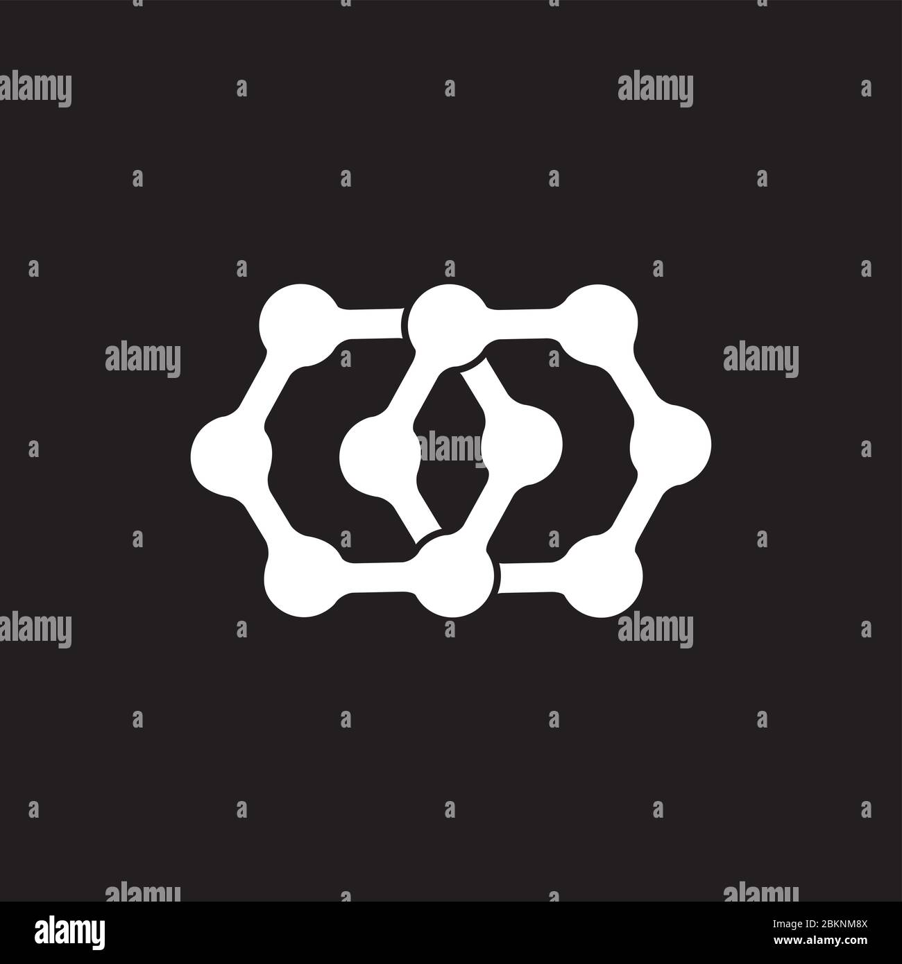 linked hexagonal dots simple logo vector Stock Vector Image & Art - Alamy
