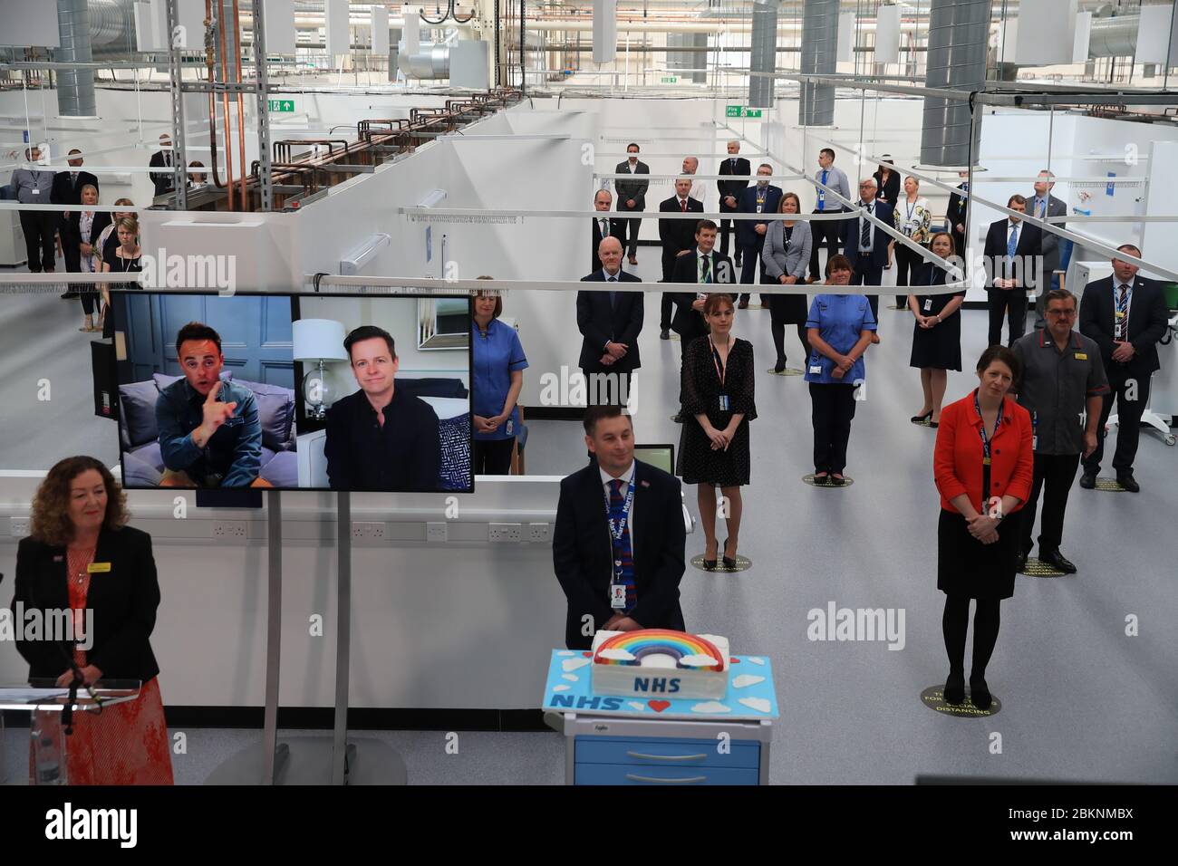 Guests listen to Anthony McPartlin (left) and Declan Donnelly appearing ...