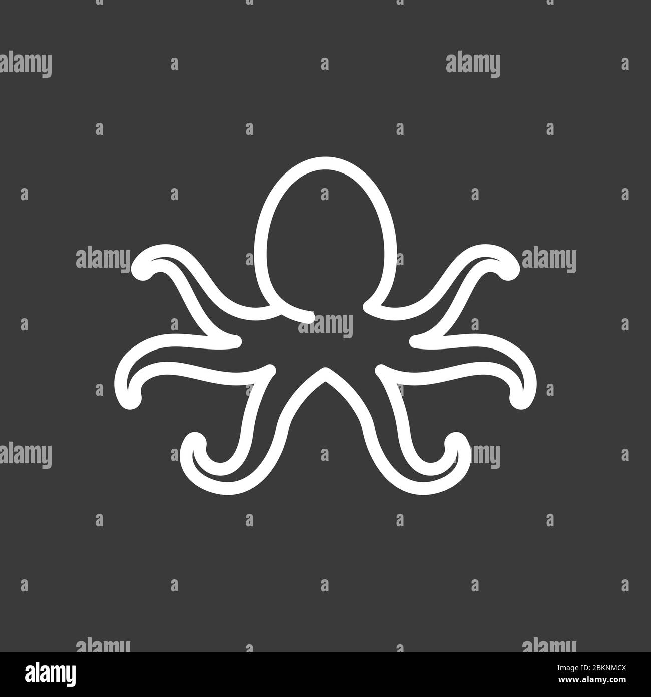 Octopus icon. Vector of an octopus design on white background. Aquatic ...