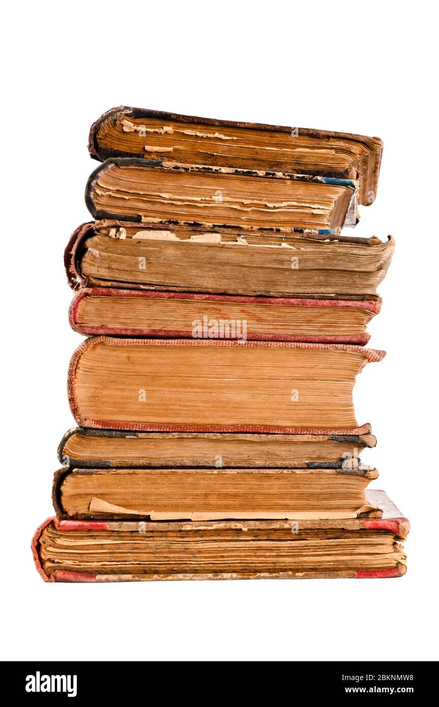 old antique books from scuffs and scratches Stock Photo - Alamy