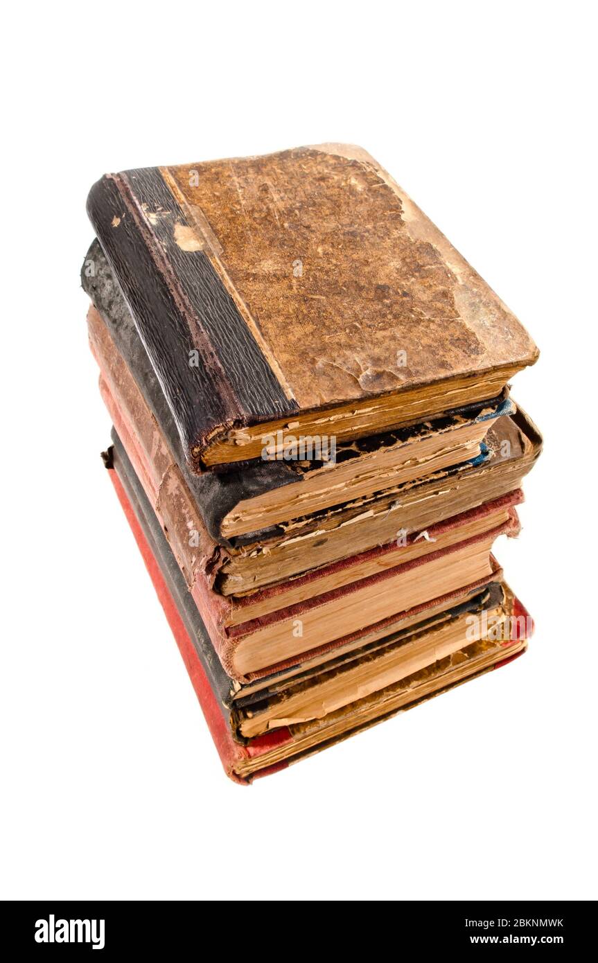 old antique books from scuffs and scratches Stock Photo - Alamy