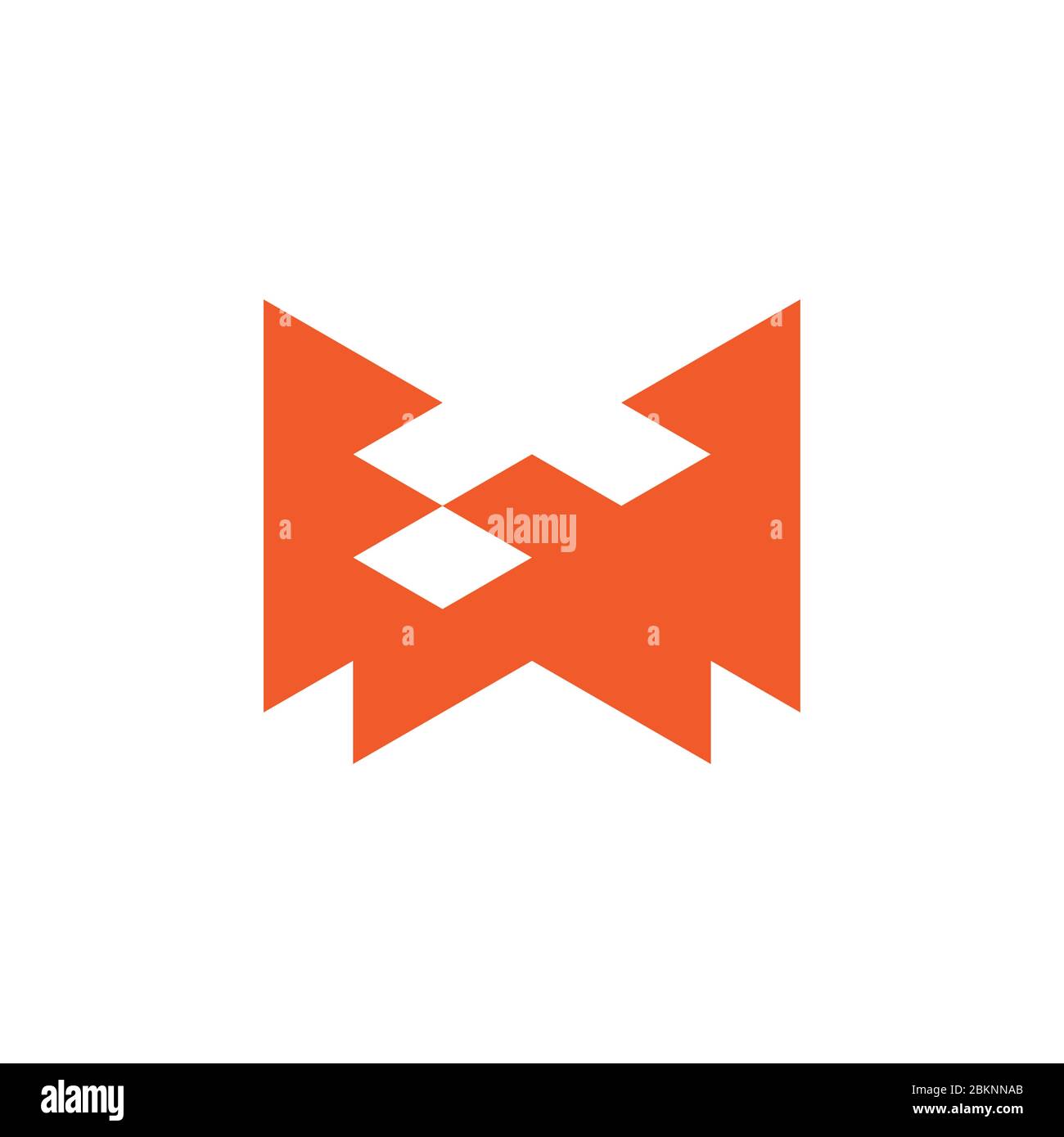 letter w simple geometric square pixel logo vector Stock Vector Image ...