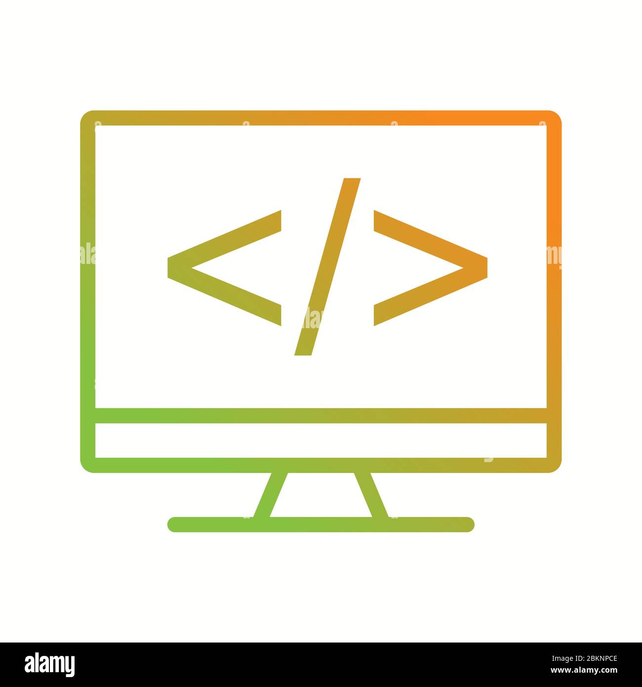 Beautiful Coding on screen vector line icon Stock Vector Image & Art ...