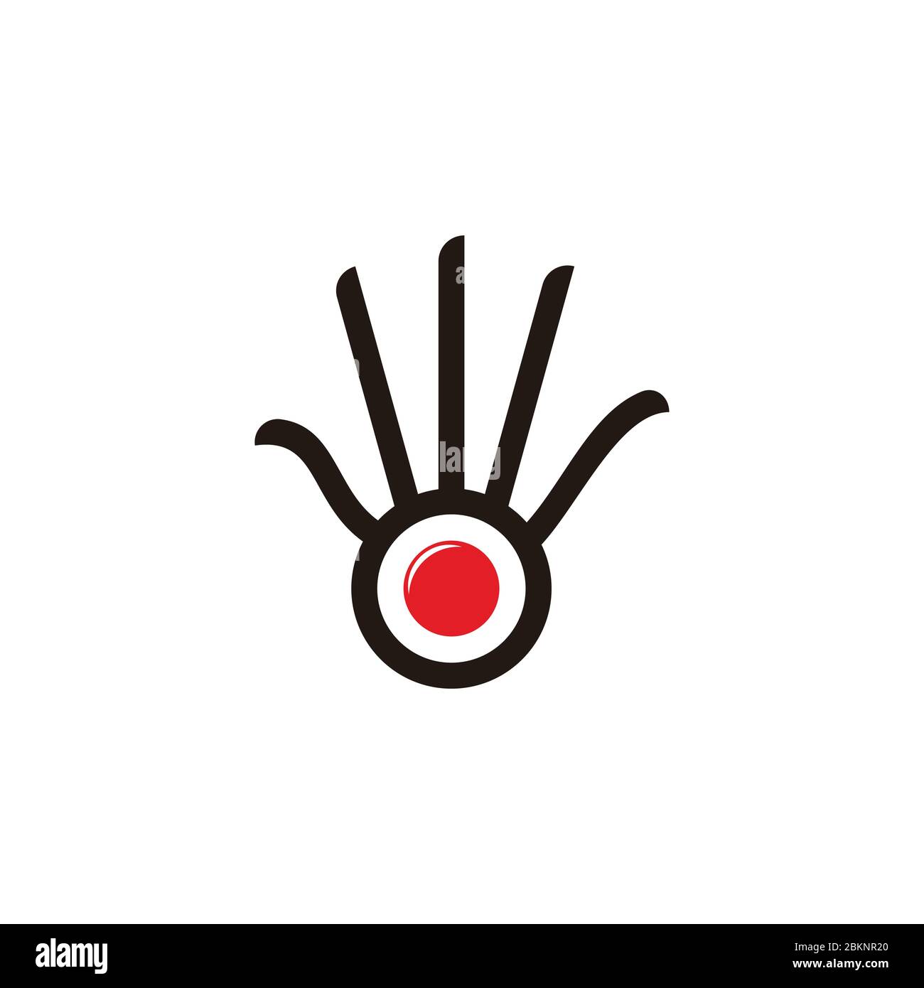 abstract hand palm circle linear symbol logo vector Stock Vector Image ...