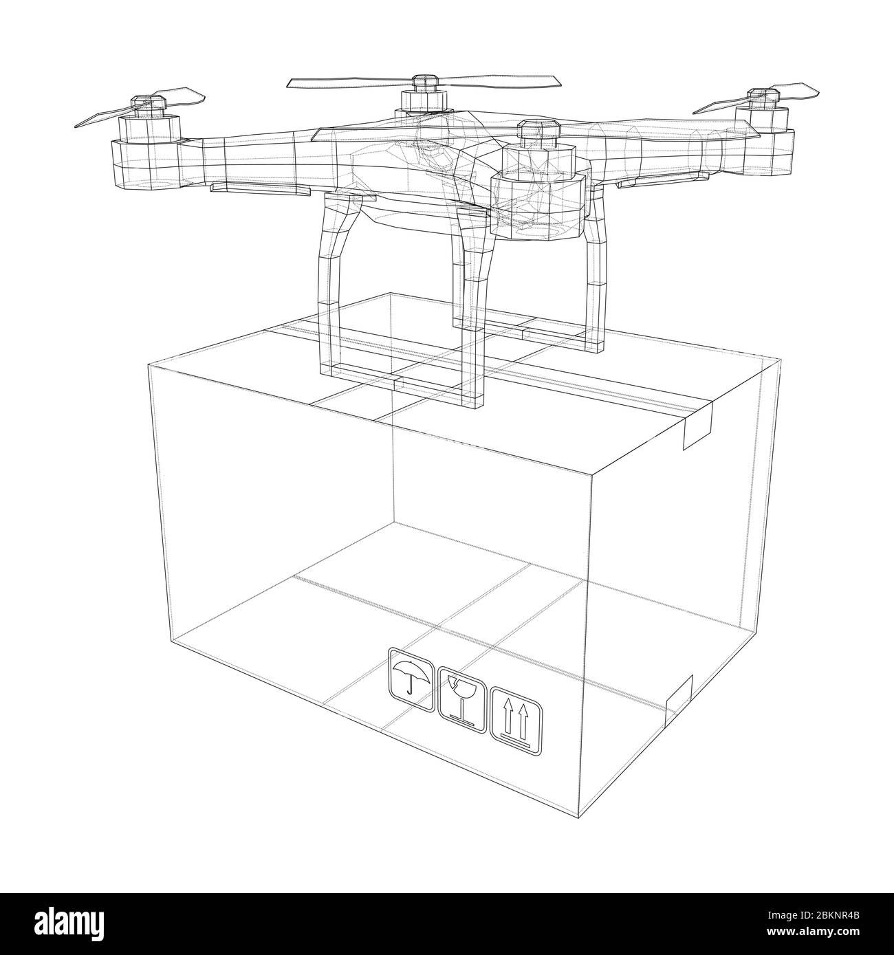 Delivery drone concept outline. Vector Stock Vector Image & Art - Alamy
